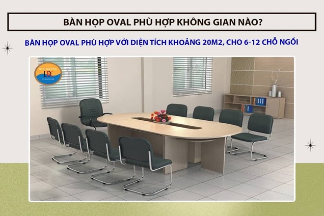 Bàn họp oval Đức Khang phù hợp không gian nào?